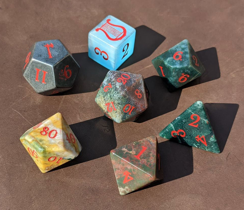 Bardbarian Classic Stone Dice Set – Bard and Barbarian