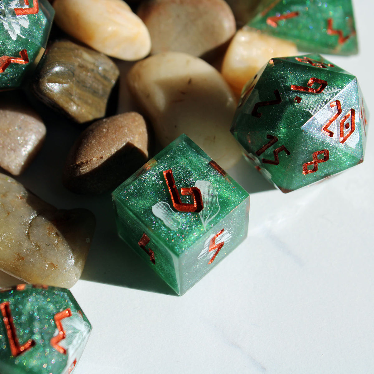 Custom 9 Piece Dice Set – Bard and Barbarian